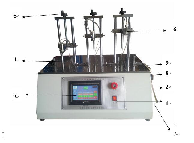 3 Stations Electronics Lab Testing Equipment , Pneumatic Key Life Test ...