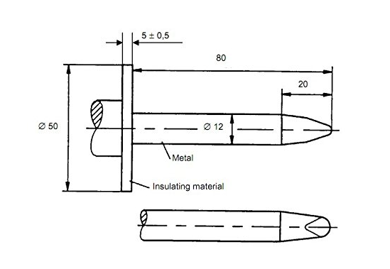 Nylon Stainless Steel Test Finger Probe 11 Of Iec 61032